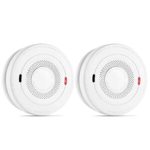 smoke and carbon monoxide detector combo with 10 year battery, (not hardwired) dual sensor smoke co combo alarm with silence function, ul 217 & ul 2034 standards, 2 pack