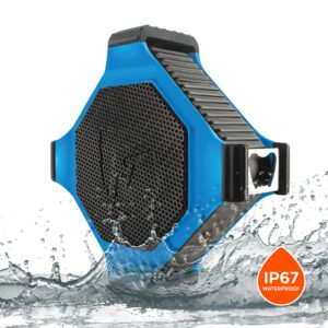 ECOXGEAR EcoEdge Plus GDI-EXEGPL402 Rugged Waterproof Floating Portable Bluetooth Speakers Wireless, 20W Smart Speaker with Bottle Opener and LED Party Lights, Indoor or Outdoor Party Speaker (Blue)