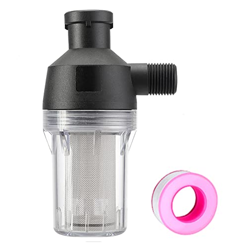 1/2" 100Mesh Sediment Filter Water Filter Up Outlet Plastic Vertical Inline Hose Filter Twist-On Pipe Strainer Raw Water Filter for City Water Well Water