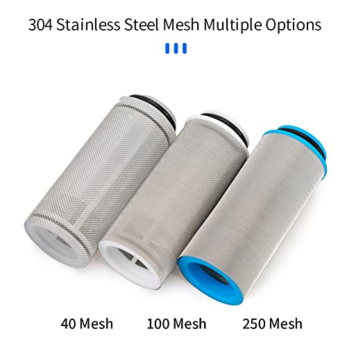 1/2" 100Mesh Sediment Filter Water Filter Up Outlet Plastic Vertical Inline Hose Filter Twist-On Pipe Strainer Raw Water Filter for City Water Well Water