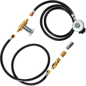 VEVOR Fire Pit Installation Kit, 90K BTU Max Propane Fire Pit Hose Kit, CSA Certified Propane Connection Kit, Gas Mixer Regulator with Adapter Included Air Mixer & Key Valve for Propane Connection