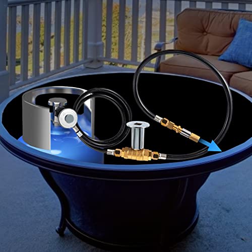 VEVOR Fire Pit Installation Kit, 90K BTU Max Propane Fire Pit Hose Kit, CSA Certified Propane Connection Kit, Gas Mixer Regulator with Adapter Included Air Mixer & Key Valve for Propane Connection