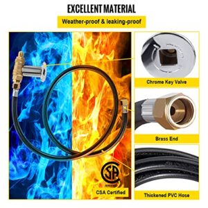 VEVOR Fire Pit Installation Kit, 90K BTU Max Propane Fire Pit Hose Kit, CSA Certified Propane Connection Kit, Gas Mixer Regulator with Adapter Included Air Mixer & Key Valve for Propane Connection