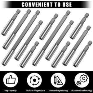 Tatuo 9 Pieces Magnetic Drill Bit Holder Drill Bit Extension 2.4, 4, 6 Inch Magnetic Screwdriver Bit Holder Impact Driver Bit Set Socket Adapters for Automotive Maintenance DIY Repair Work, 3 Sizes