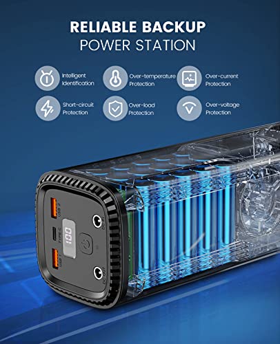 Portable Power Station, ORICO 144Wh Laptop Charger Outdoor Camping Solar Generator with 5 Outputs, 110V/150W AC Outlet(Peak 170W), Super Lightweight Backup Lithium Battery for CPAP, Emergency