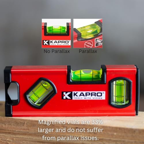 Kapro - 771M TWIN Magnetic Heavy Duty Toolbox Level - For Leveling and Measuring - Features V-Groove and Magnet Base - VPA Certified - 6 Inch