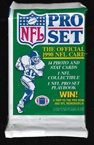 1990 pro set football nfl trading card pack series 1 (ct-14) - green