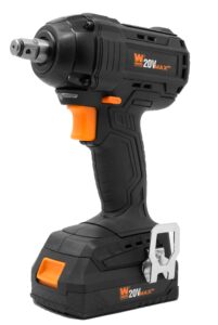 wen cordless impact wrench, brushless with 20v max 2.0 ah lithium-ion battery and charger (20107)