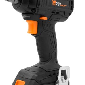 WEN Cordless Impact Wrench, Brushless with 20V Max 2.0 Ah Lithium-Ion Battery and Charger (20107)