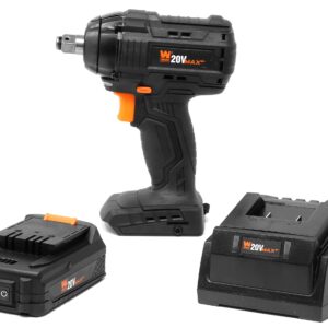 WEN Cordless Impact Wrench, Brushless with 20V Max 2.0 Ah Lithium-Ion Battery and Charger (20107)