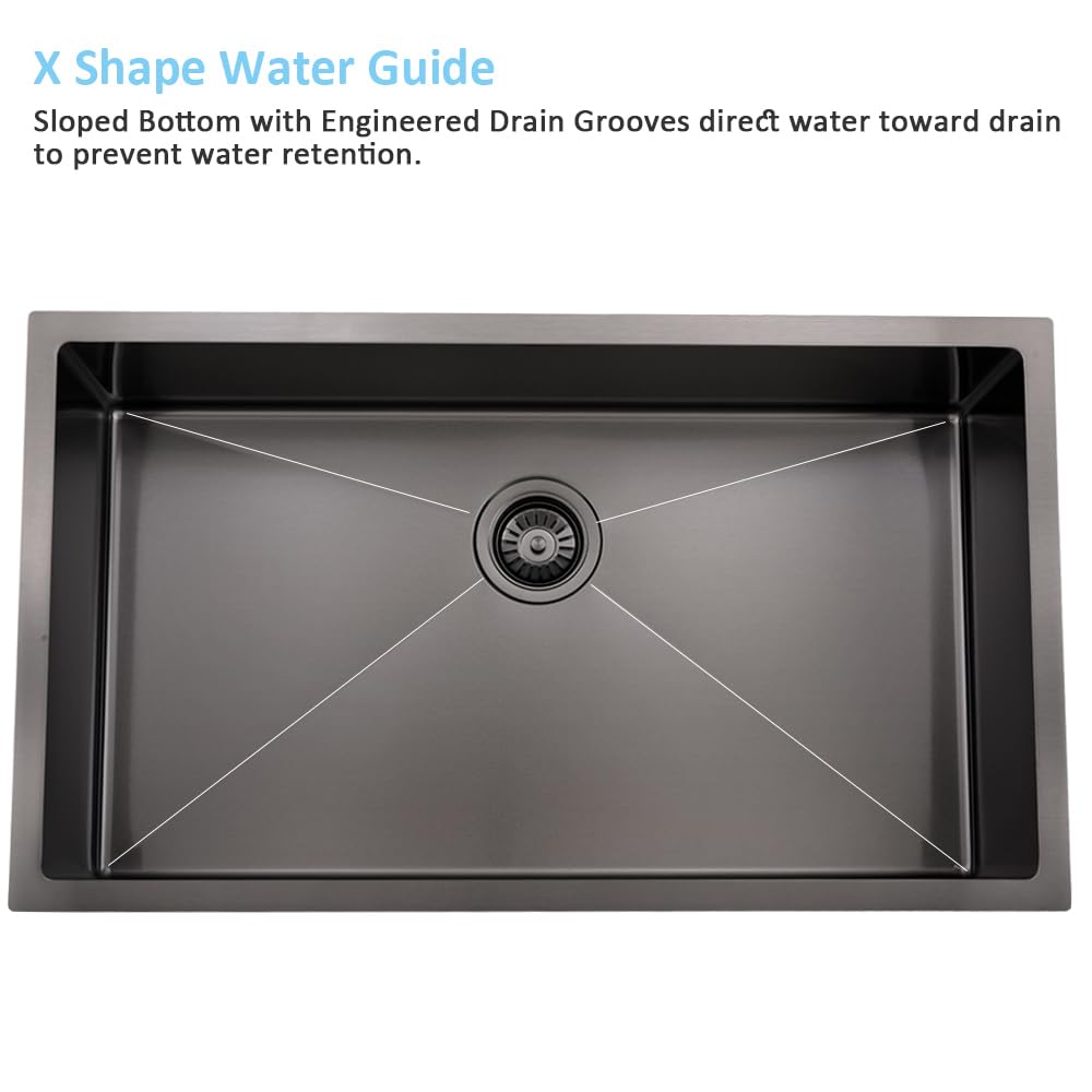 25 Inch Drop In Kitchen Sink Stainless Steel-Bokaiya 25x22 Topmount Kitchen Sink Drop In 16 Gauge Deep Single Bowl Kitchen Sink with Dish Grid& Roll Up Rack