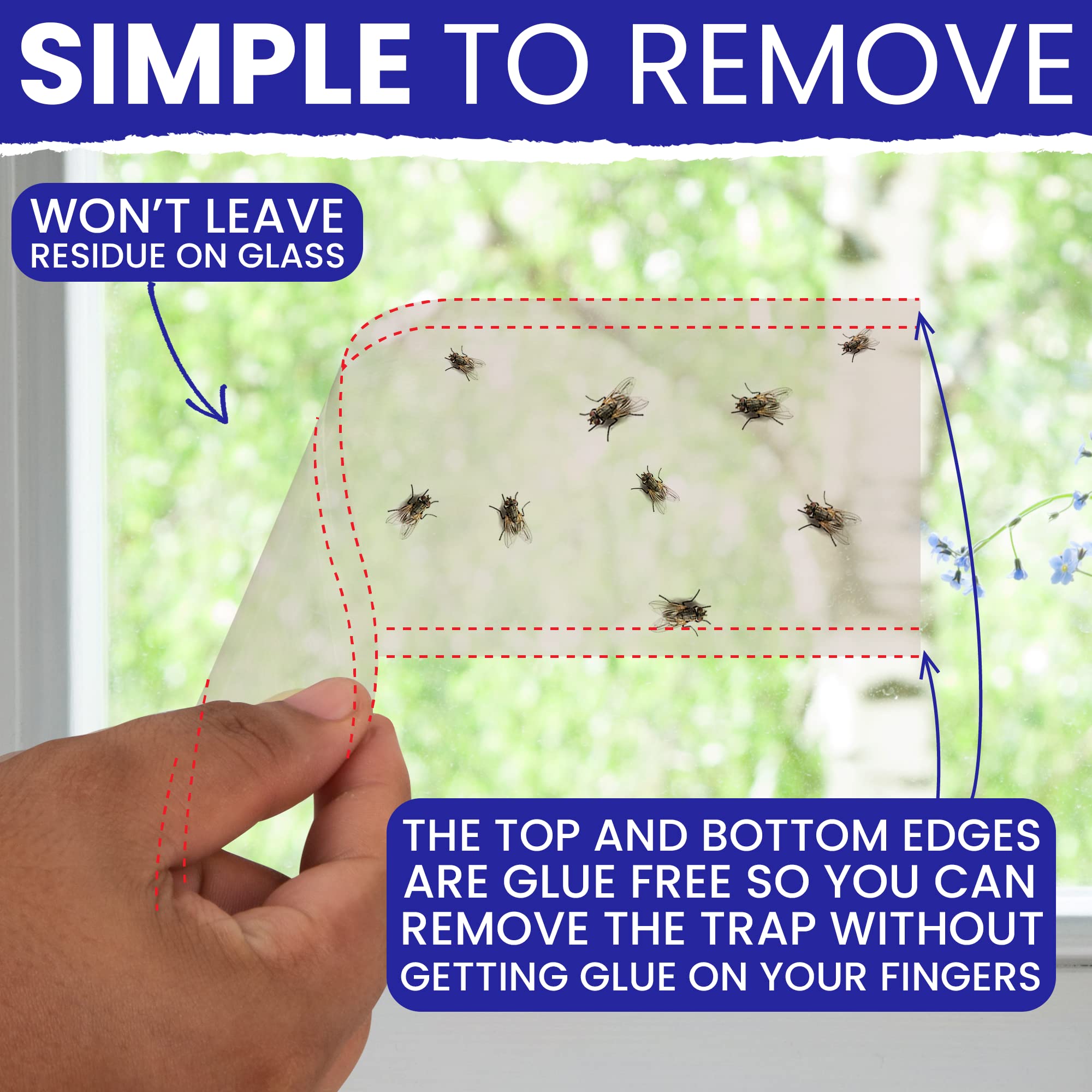 Window Fly Traps Indoor Clear 15pk Strips Indoor. The Only Double Strip Trap for Home. Paper Catchers Inside Home Flypaper House Killer Bug Catcher