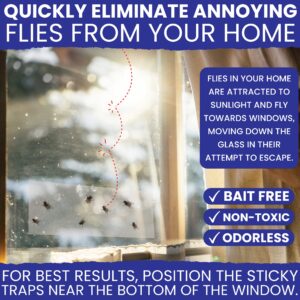 Window Fly Traps Indoor Clear 15pk Strips Indoor. The Only Double Strip Trap for Home. Paper Catchers Inside Home Flypaper House Killer Bug Catcher