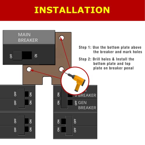 Natupal Generator Interlock Kit Compatible with Siemens or Murray 200 Amp Panel, 1 1/10 Inch Spacing Between Main and Branch breaker