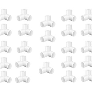 MAXSELL 24 pack 3 Way 1/2 inch PVC Fitting Corner Cross Elbow, 1/2" PVC Fitting Elbow for Greenhouse Shed Pipe, Tent Connection, Furniture Build Grade SCH40