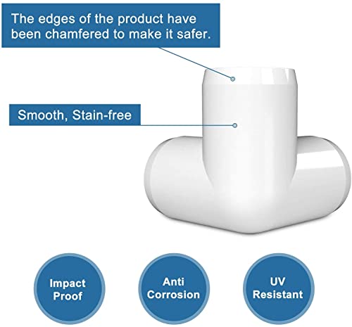 MAXSELL 24 pack 3 Way 1/2 inch PVC Fitting Corner Cross Elbow, 1/2" PVC Fitting Elbow for Greenhouse Shed Pipe, Tent Connection, Furniture Build Grade SCH40