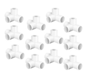 12 pack 4 way 1/2 inch pvc fitting corner cross elbow, 1/2" pvc fitting elbow for greenhouse shed pipe, tent connection, furniture build grade sch40