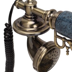 Dilwe Retro Vintage Antique Telephone Old Fashioned European Style Telephone Wired Landline Phone Caller ID Telephone for Home and Office, Dark Blue