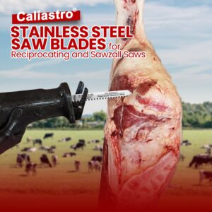 Caliastro 6-Inch Stainless Steel Frozen Meat Bone Cutting Saw Blades for Reciprocating and Sawzall Saws 5-Pack