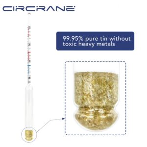 Circrane Maple Syrup Hydrometer with BRIX & Baume Scales, Density Meter for Sugar and Moisture Content