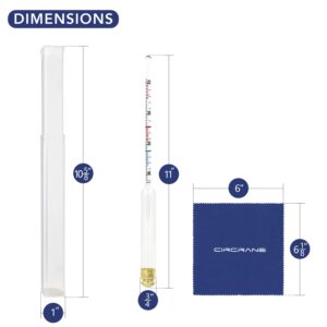 Circrane Maple Syrup Hydrometer with BRIX & Baume Scales, Density Meter for Sugar and Moisture Content