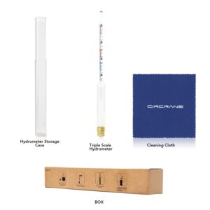 Circrane Maple Syrup Hydrometer with BRIX & Baume Scales, Density Meter for Sugar and Moisture Content