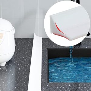 67 inch Silicone Collapsible Shower Threshold Water Dam, Waterproof Shower Barrier Water Strip Dam, Stay Dry Retainer for Wet and Dry Separation for Kitchen Sink Countertop Sink Cooktop Bathroom Tub