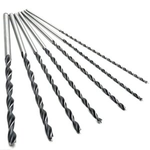 jersvimc 7pcs 300mm 12 extra long drill bit set, long wood drill bits long shank drill bits brad-point drill bit set include (4mm, 5mm, 6mm, 7mm, 8mm, 10mm, 12mm)