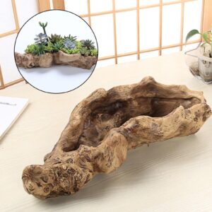 Gazechimp Driftwood Stump Log Resin Planter/Succulent Pot/Plant Pot, 14.2L x 4.7W