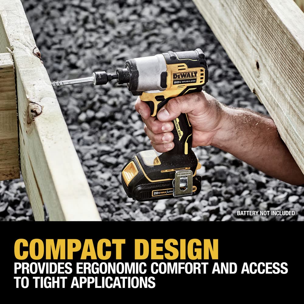 DEWALT 20V MAX* 1/4 in. Brushless Cordless Impact Driver (Tool Only) (DCF840B)