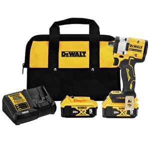 dewalt dcf921p2 atomic 20v max* 1/2 in. cordless impact wrench with hog ring anvil kit