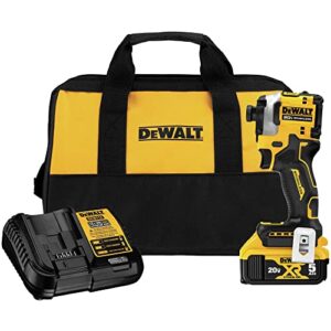 dewalt dcf850p1 atomic 20v max* 1/4 in. brushless cordless 3-speed impact driver kit