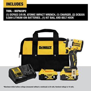 DEWALT DCF923P2 ATOMIC 20V MAX* 3/8 in. Cordless Impact Wrench with Hog Ring Anvil Kit