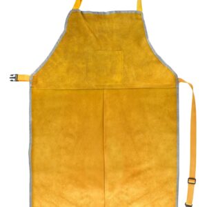 QWORK Leather Welding Work Apron - Flame and Welding Spatter Resistant - Adjustable Harness - Suitable for Welders, Blacksmiths