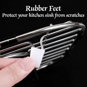 36 Pieces Rubber Feet for Sink Grid Replacement Sink Rack Rubber Feet White Rubber Wire Bumpers Sink Protectors for Home Kitchen Sink Rack