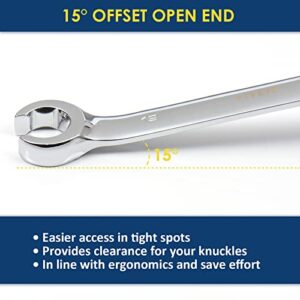 YIYEIE Flare Nut Wrench Set, Metric 5-Piece, Brake Line Wrench Set 9, 10, 11, 12, 13, 14, 15, 17, 19, 21 mm, CR-V Steel, with Roll-up Pouch