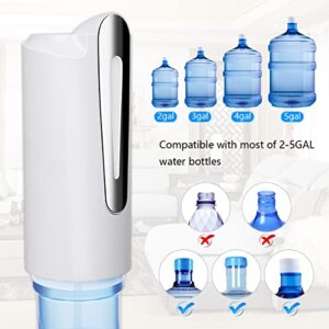 Water Pump for 5 Gallon Bottle, Feeliy Foldable Water Bottle Dispenser USB Charging Portable Electric Drinking Water Pump