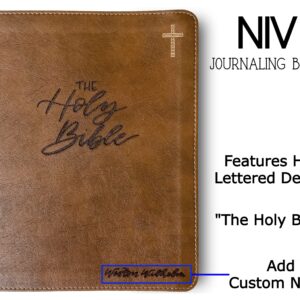 Hand Lettered and Laser Engraved NIV Journaling Bible, Personalized Gift, Custom Name Engraving Available