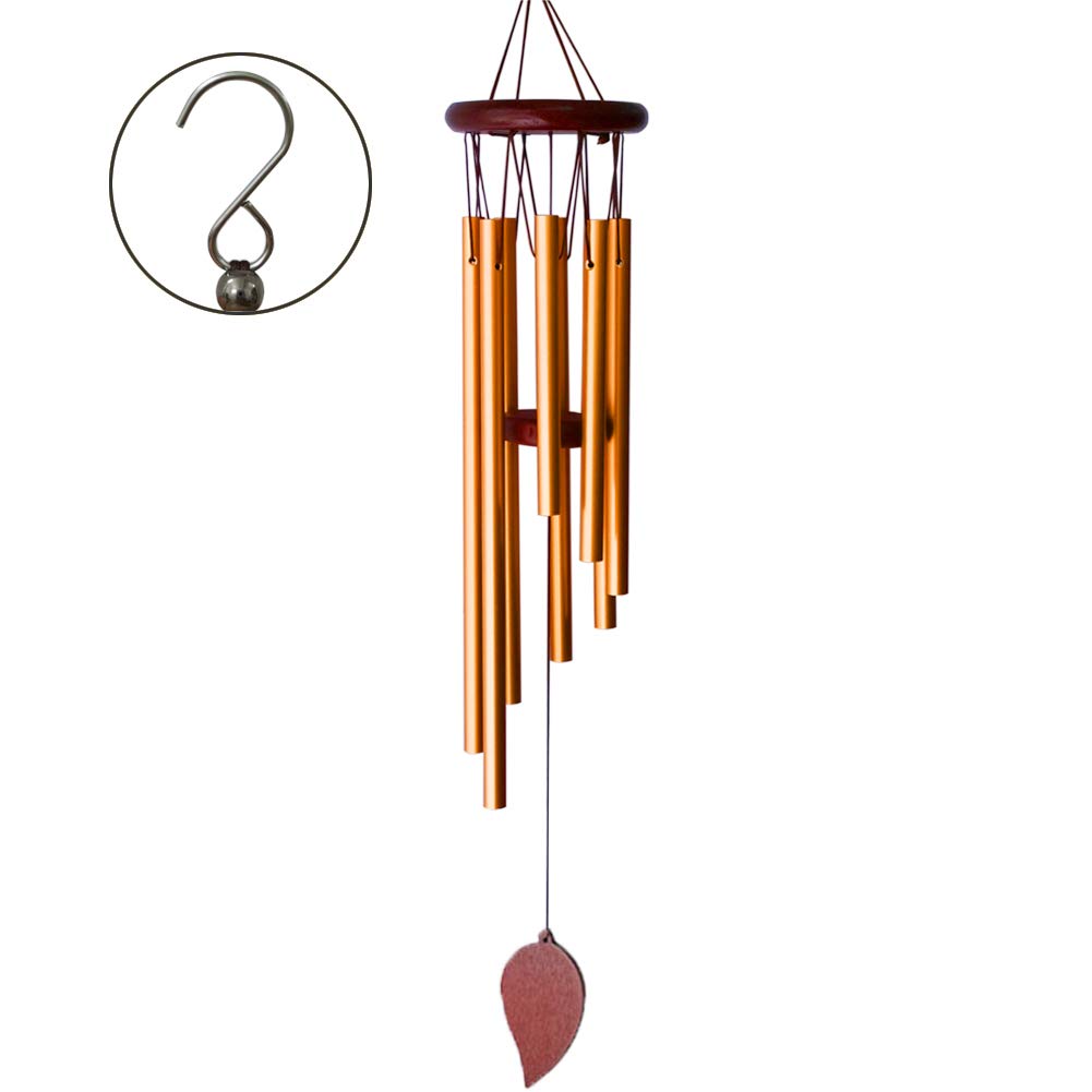 SuninYo Wind Chimes for Outside,Small Wind Chimes Outdoor Clearance,Memorial Wind Chimes with 8 Metal Tubes & Hook