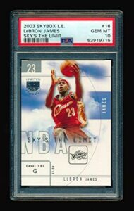 psa 10 lebron james 2003-04 skybox limited edition sky's the limit rookie rc gem