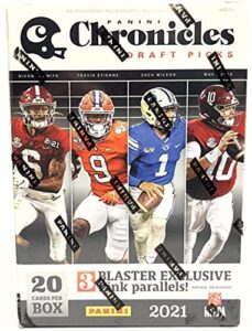 2021 panini chronicles draft picks football 4-pack blaster box (20 nfl trading rookie cards)