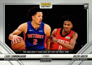 2021-22 panini instant basketball #32 cade cunningham and jalen green rookie card - only 1,073 made!