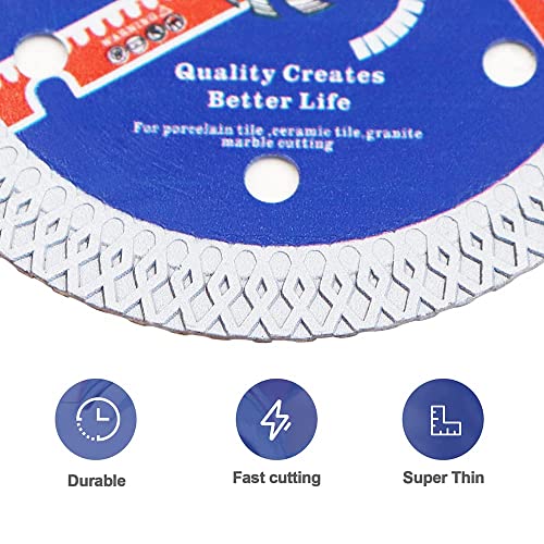 Super Thin Diamond Porcelain Saw Blade with X Teeth,BRSCHNITT 2pcs 3 Inch (75mm) x Arbor 3/8 Inch (10mm) Angle Grinder Diamond Cutting Disc for Dry/Wet Cutting Porcelain Tile Ceramic Marble Granite