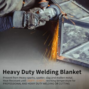 Welding Blanket 3X3FT, 1500GSM Heavy Duty Welding Blanket,Welding Blanket Fireproof,Thickness 1/3”(8mm),Thermal Resistant Insulation