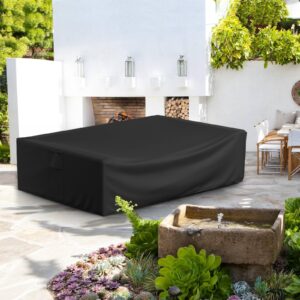 Outdoor Furniture Cover Waterproof, Extra Large Outdoor Sectional Cover 126"x126"x28", 500D Heavy Duty Patio Furniture Covers Waterproof Sectional, Square Patio Cover for Outdoor Furniture -Black