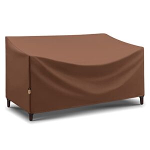 arcedo patio sofa cover, waterproof outdoor 3 seater couch cover, heavy duty outdoor sofa cover, durable windproof patio furniture sectional cover, 90w x 34d x 32 h inch, brown