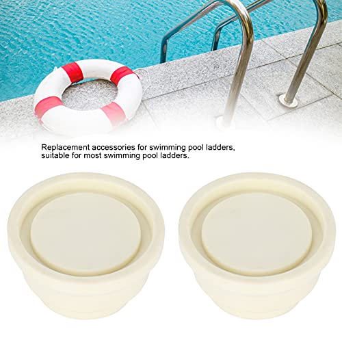 Haofy Ladder Bumper, Set of Two White Ladder Rubber Plug for Swimming Pool Ladders Swimming Pool Accessory Supplies