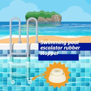 Haofy Ladder Bumper, Set of Two White Ladder Rubber Plug for Swimming Pool Ladders Swimming Pool Accessory Supplies