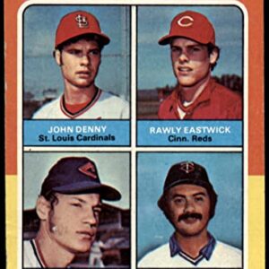 1975 Topps # 621 Rookie Pitchers John Denny/Rawly Eastwick/Jim Kern/Juan Veintidos Cincinnati Cardinals/Reds/Twins/Indians (Baseball Card) VG Cardinals/Reds/Twins/Indians