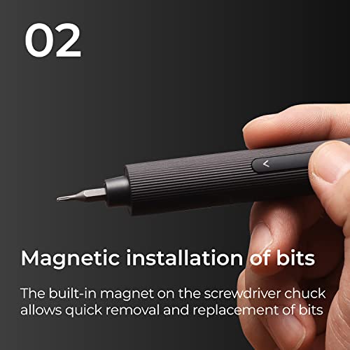 HOTO Precision Electric Screwdriver Set, 25 in 1 Magnetic Driver Bits Set, 3.6V Rechargeable Screwdriver Tool Set, S2 Steel, Repair Tool Kit for Precision Electronics